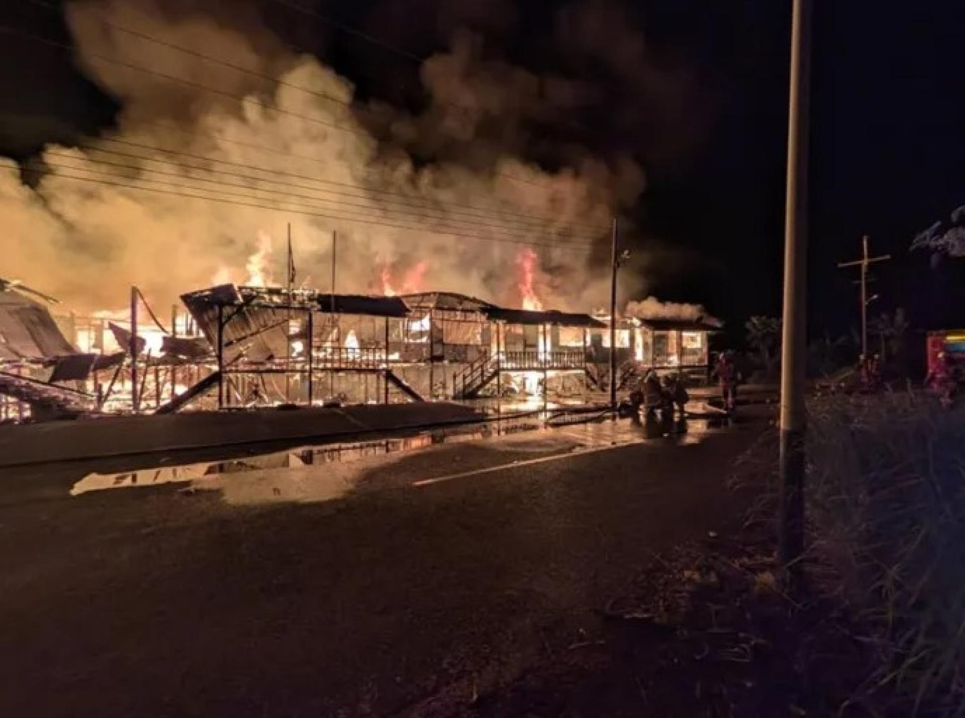 38 left homeless after fire guts 9-door Rh Gamang longhouse... - United ...